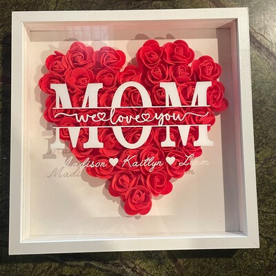 Handcrafted Mom's Present, Mother's Day Shadow Box, Flower Shadowbox ...