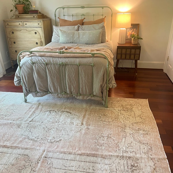 5x9 Mid Century Modern Rug, Living Room Decor, White Turkish Rug ...