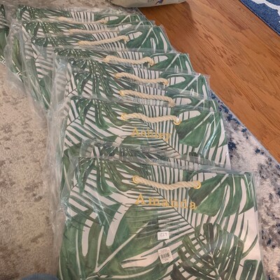 Palm Leaf Tote Bag Personalized Tote Bag Bride Gift Bridesmaid Gift ...