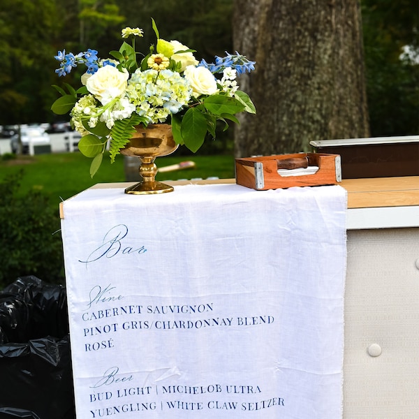 Millie | Hand Lettered Linen Bar Sign - Etsy