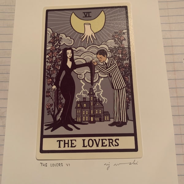 The Lovers VI - Tarot Card Art - Hand-cut Art Card Mounted on 5x7 ...