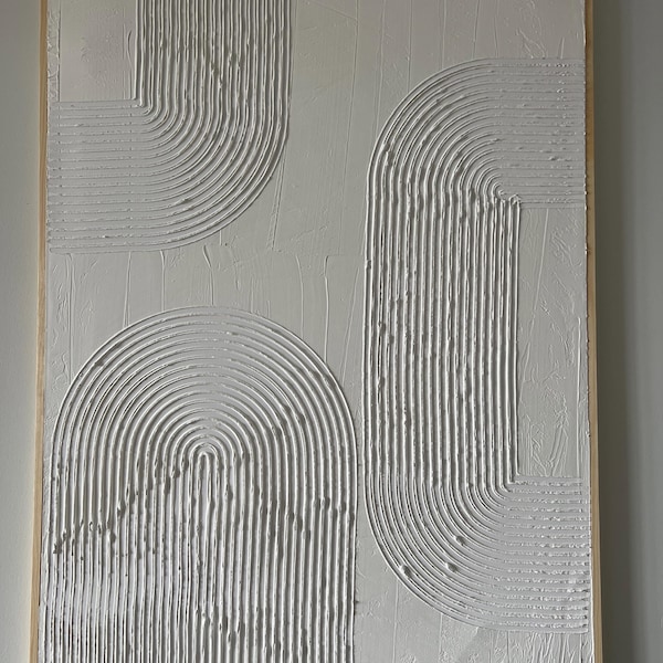 Boho Textured Wall Art, Mid Century Modern Wall Art, Abstract Plaster ...