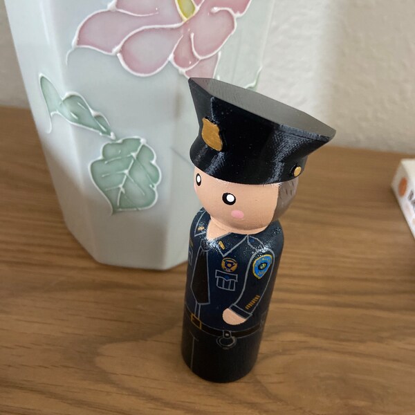 Police Officer Peg Doll | Police | Police Officer | Police Gift ...