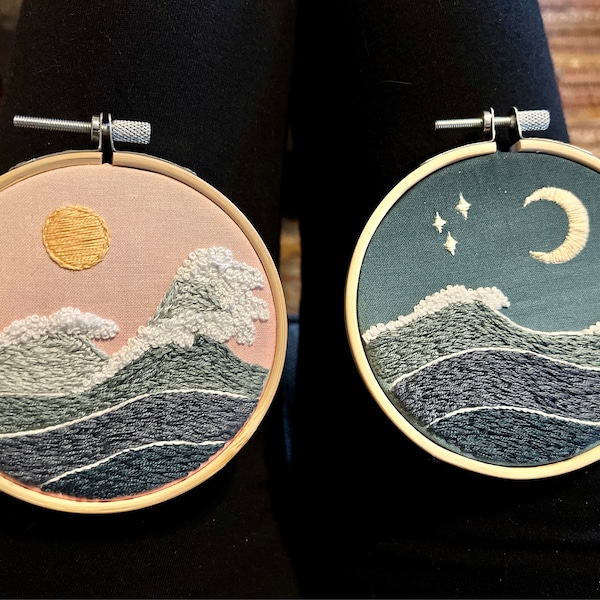 From Sunrise to Midnight Embroidery Kit / Digital Hand Embroidery ...
