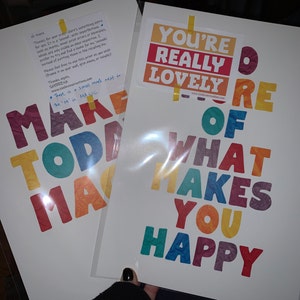 Let's Make Today A Happy Day Print Childrens Room Decor Rainbow Colours ...