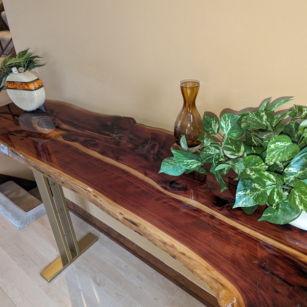 Bar Top / Console Table / Live Edge Epoxy Bar Top Cedar 'the Lisa ...