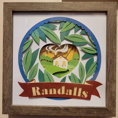 Family Name Shadow Box SVG Template, 3D SVG House Layered Paper Cut ...