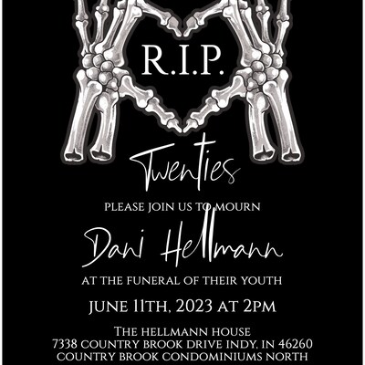 Gothic RIP Birthday Invitation Template, RIP Twenties Birthday ...