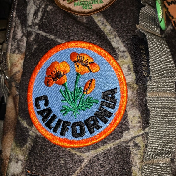 California Poppy Patch - Embroidered CA State Flower Badge 2.5" (iron ...