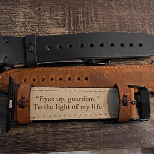 Your Handwriting Engraved on Leather Watchband Apple Watch - Etsy