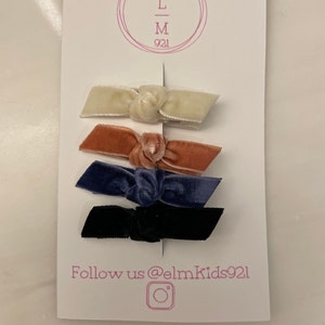 Small Velvet Fully Lined Barrettes Baby Barrettes Toddler | Etsy