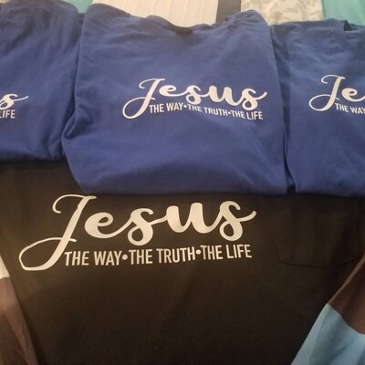 Jesus Way Truth Life Christian Iron on Vinyl Decal Transfers for T ...