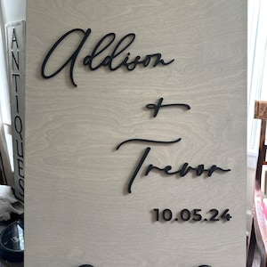 3D Circle Wedding Welcome Sign, Wooden Geometric Circle Wreath Custom ...