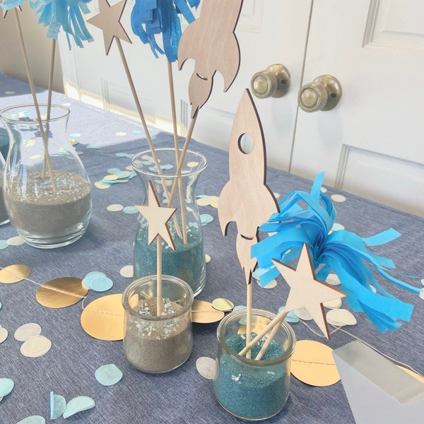 Wood Rocket Ship Cutout, Blank Wood Craft Shapes, Rocket Ship Party ...