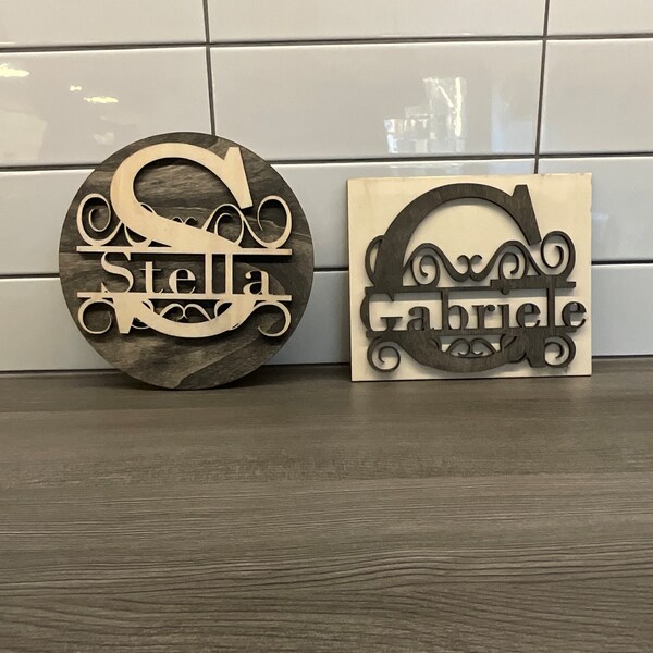 Split Monogram Alphabet, Split Letters A-Z, SVG DXF AI Lightburn ...