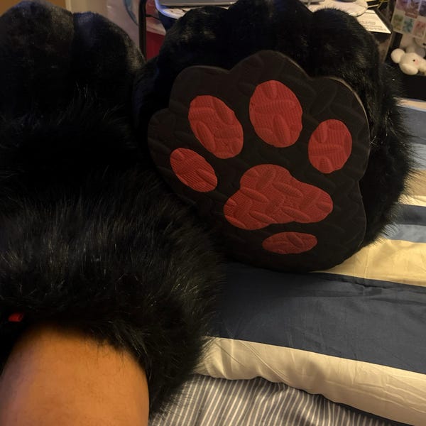 Furry Paws With Star Pattern and Colorful Style | Fluffy Fursuit ...