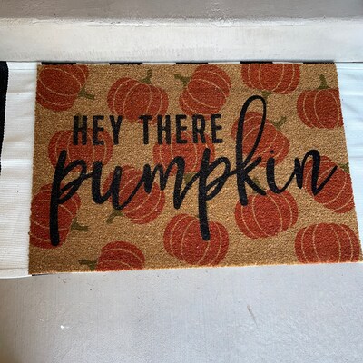 Hey There Pumpkin Doormat, Fall Welcome Mat, Fall Decor, Funny Doormat ...