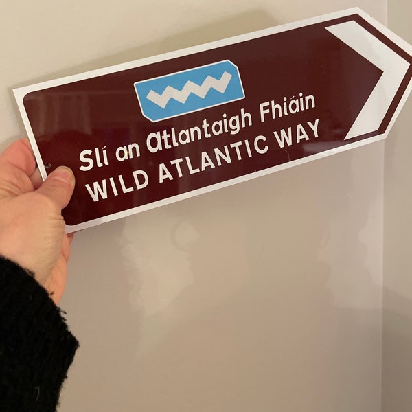 Wild Atlantic Way British Tourist Style Metal Road Sign Man Cave Garage ...