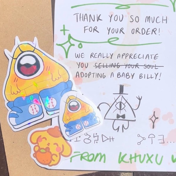 Baby Bill Cipher Holographic Sticker || Gravity Falls Book of Bill - Etsy