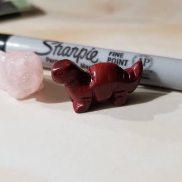Mini Carved Crystal Dinosaur Figurine 1" - Carved Stone Animal - Small ...