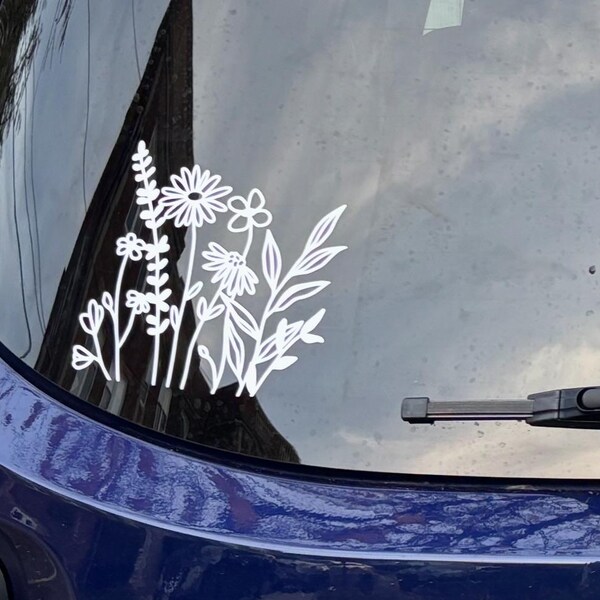 Wildflower Decal, Boho Car Decal, Gift for Plant Lovers, Plant Lover ...