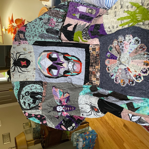 Handmade Scrappy Jagged X Yellow Lap Quilt, 62x66 With Matching Pillow ...