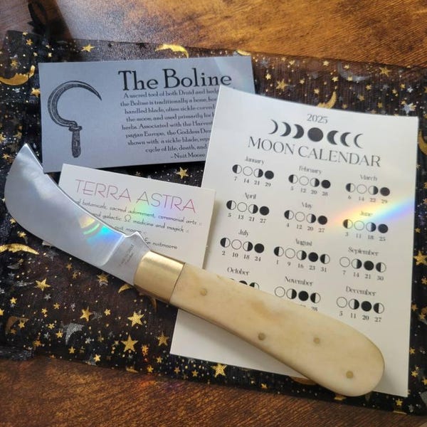 Hand BOLINE Bolline Sickle Herbalist Tool Druidic Ritual Druid ...