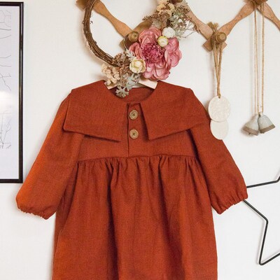 MEADOW Dress, Vintage Oversized Sailor Collar Dress, PDF Sewing Pattern ...