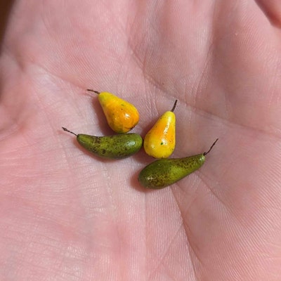 Miniature Pears for a Dollhouse, 1/12 and 1/6 Scale Realistic Fruits ...