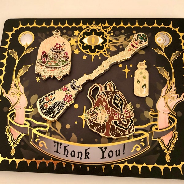GREEN WITCH BACKPACK. Hard Enamel Pin. Witchy Pin. Autumn Enamel Pin ...
