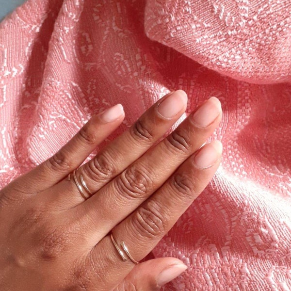 Thin Minimalist Simple Ring, Hammered, 14k Gold Filled and Sterling ...