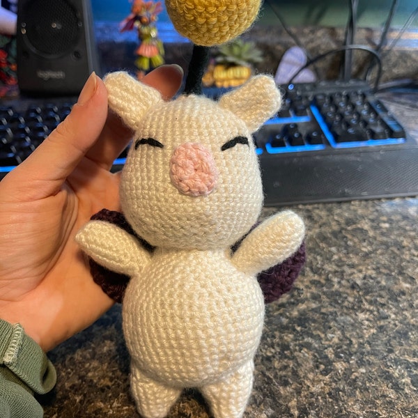 Moogle Crochet Pattern. This Cute Moogle From FF14 is Not Hard to Make ...