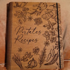 Personalized Wooden Recipe Book Binder Custom Journal Cookbook - Etsy