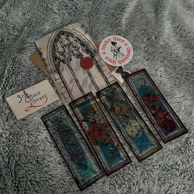 Spring Florals Stained Glass Bookmark Set Iris and Tulip Florals Art ...