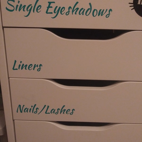 Makeup Organizer Label Decals | Makeup Labels for Storage and ...