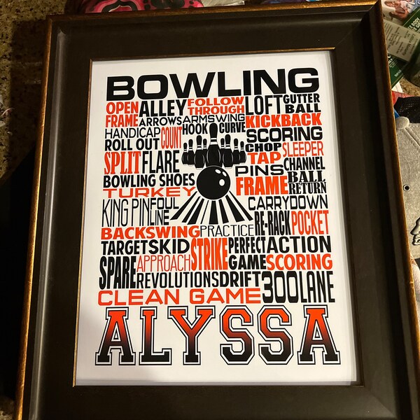 Bowling Poster, Bowler Word Art, Bowling Print, Bowler Gift, Bowling ...