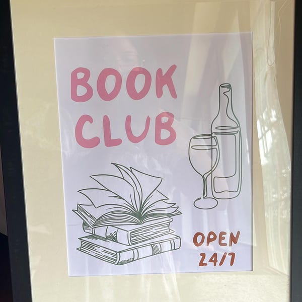 Vintage Book Art, Cute Reading Poster, Classroom Wall Art, Booked and ...
