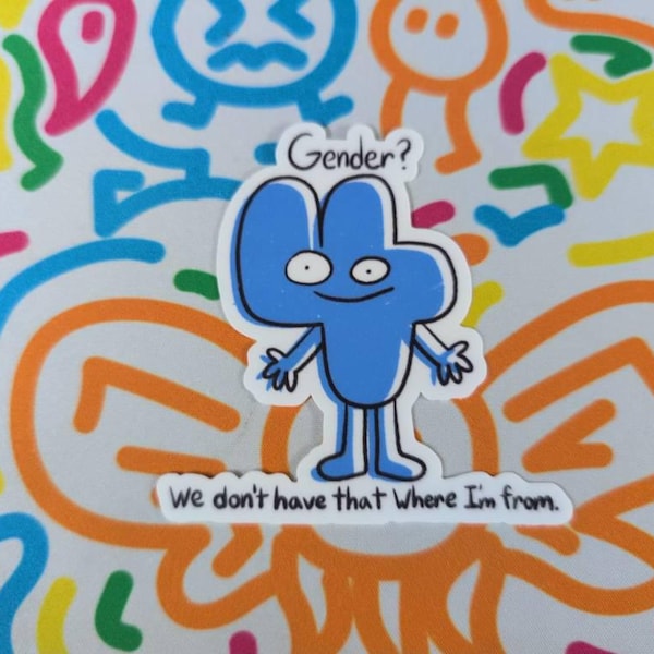 BFB Four Gender Funny 3” Vinyl Sticker Battle for Dream Island Object ...