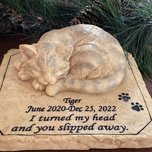 Cat Memorial Stone, Personalized Cat Memorial Gift, Cat Grave Markers ...