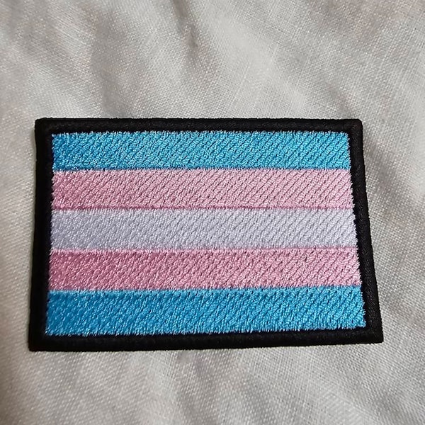 Transgender Flag Embroidered Patch | LGBT Trans Pride | Hook and Loop ...
