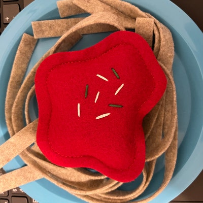 Felt Food Play Spaghetti Pasta Set With Sauce - Etsy