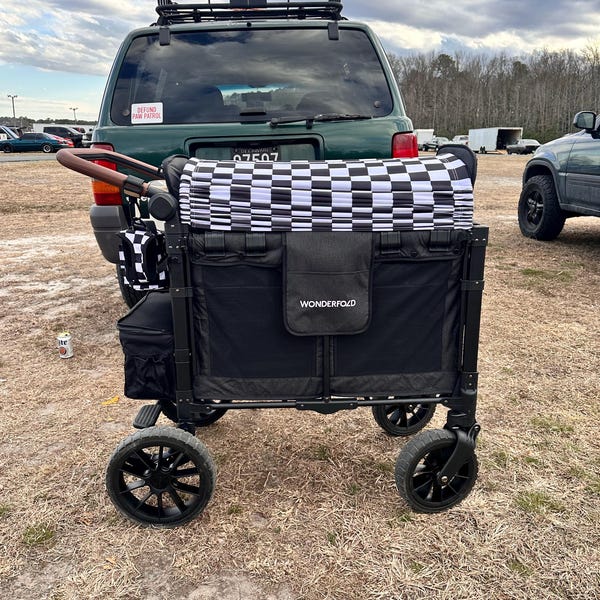 Custom Floral Teal Embroidery UV50+ Wonderfold Wagon Canopy or Seat ...