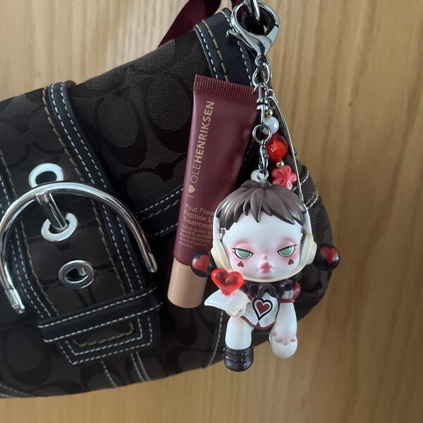 Skullpanda Keychain With Lip Balm Bag Charm Handmade Popmart Authentic ...