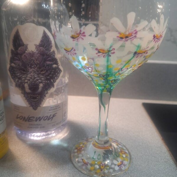 Colour Carnival, Hand Painted Gin Glass (can Personalise) Unique ...
