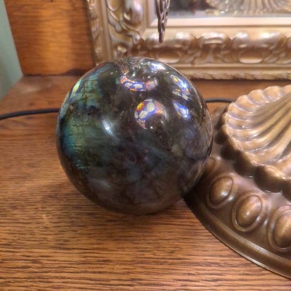 Natural Labradorite Sphere Labradorite Gemstone Ball Crystal Sphere ...