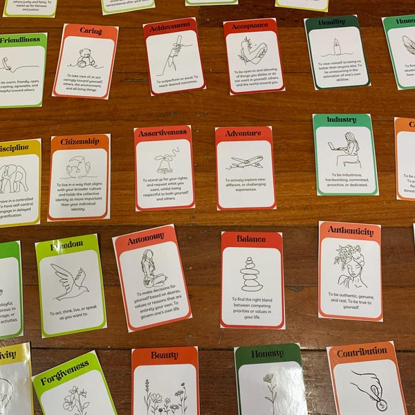 Values Cards Printable - DIGITAL DOWNLOAD - Etsy