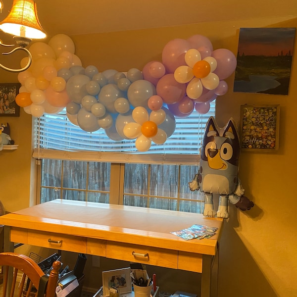 Blue Dog Balloon Garland | Blue Daisy Balloon Arch | Blue Party Decor ...