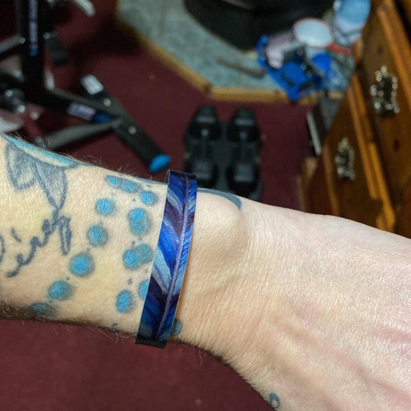 Blue Jay Feather Cuff, Feather Cuff Bracelet, Adjustable Cuff, Bird ...