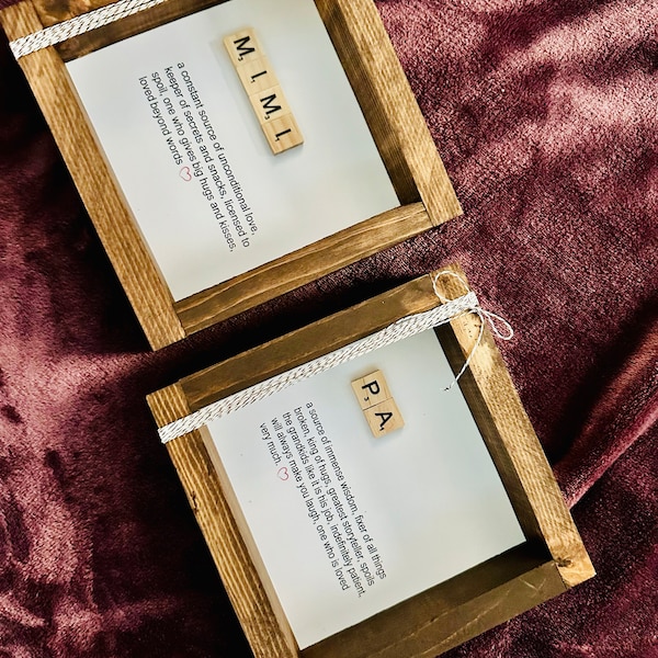 Personalized Mimi Grandma Gift Scrabble Tile Definition Frame Walnut ...