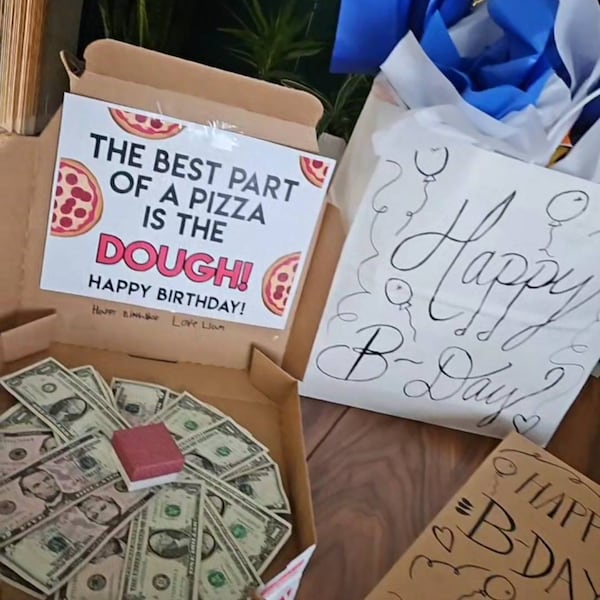 The Best Part of A Pizza is the Dough Sign, Pizza Box Money Sign, Money ...